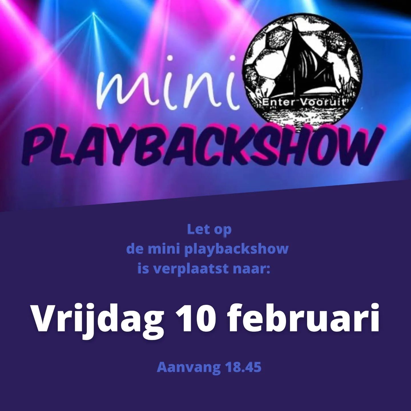 Nieuwe datum mini playbackshow
